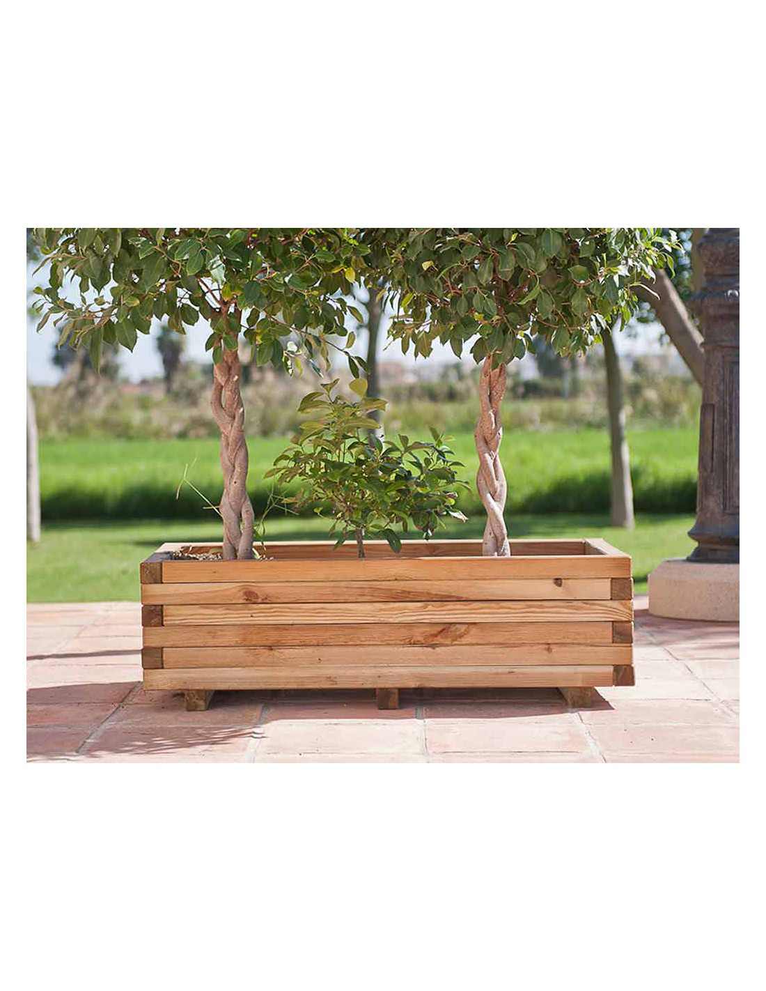 MACETERO RECTANGULAR DE MADERA